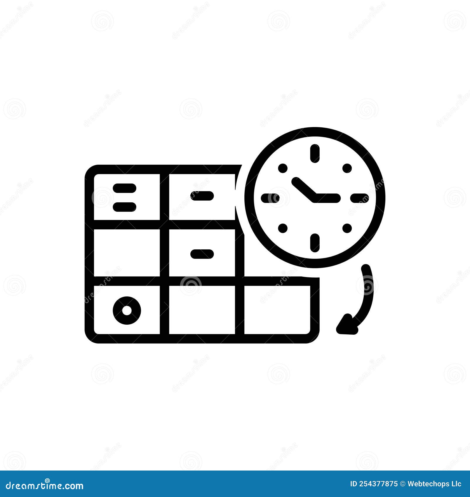 Black Line Icon for Scheduling, Timetable and Scheduling Stock ...