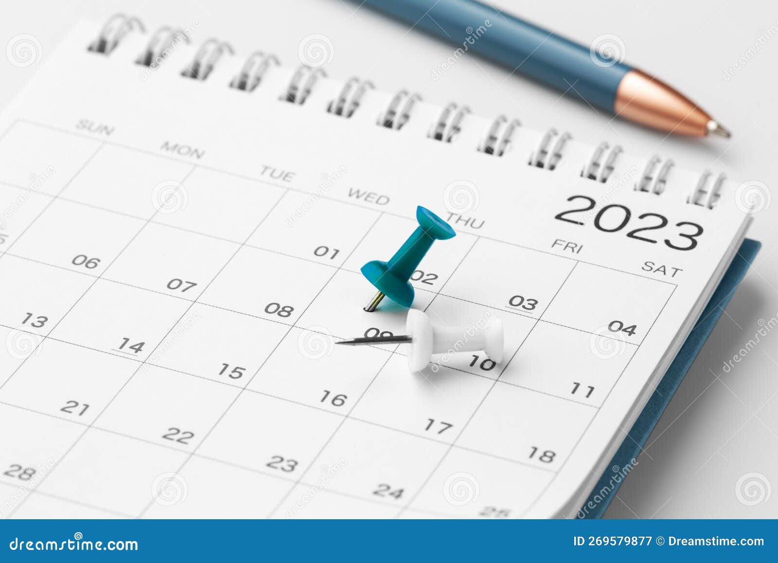 Scheduling and Planning Concept, Pinned Date on Calendar 2023 Stock ...