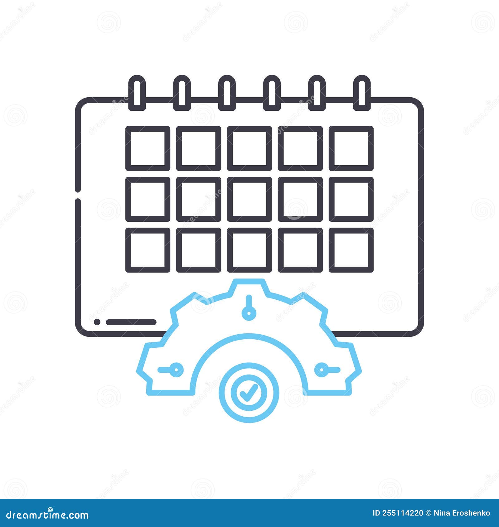Scheduling System Line Icon, Outline Symbol, Vector Illustration ... Scheduling System Line Icon, Outline Symbol, Vector Illustration ...