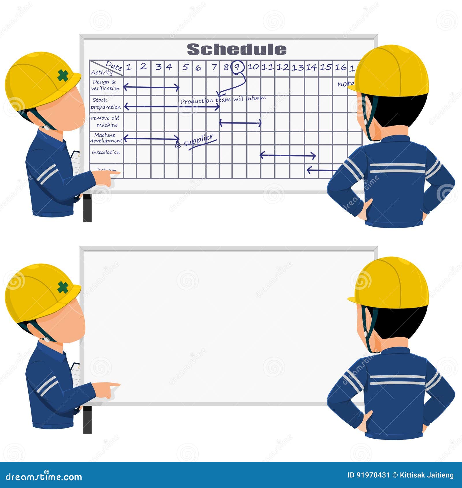 Scheduling stock vector. Illustration of manufacturing - 91970431