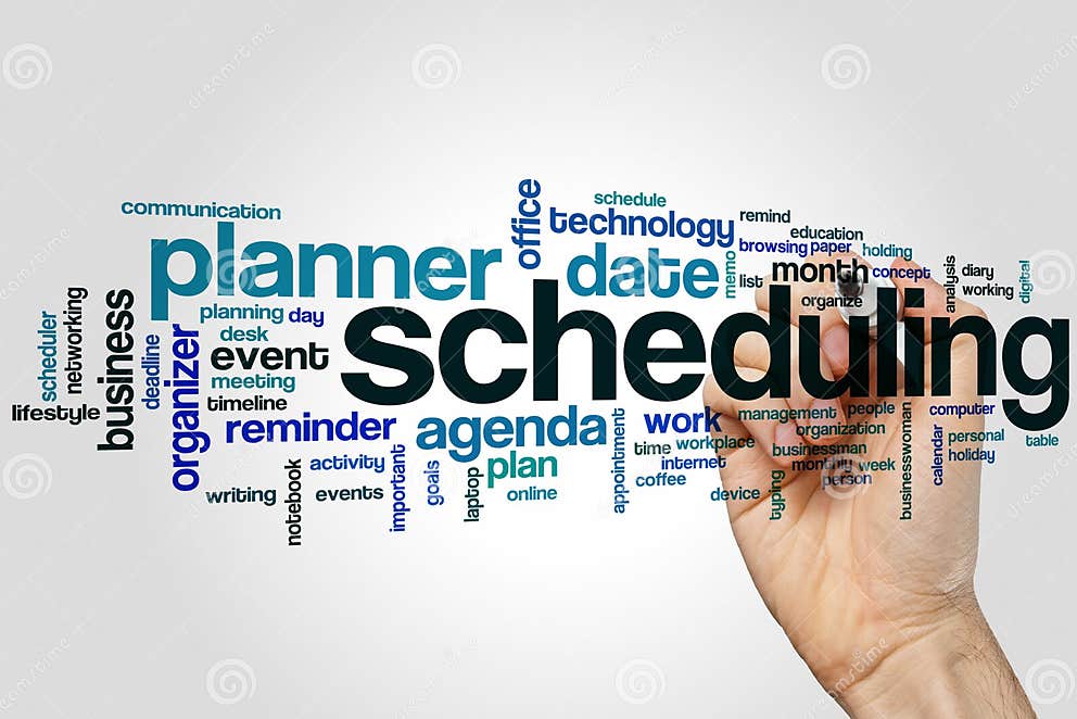 Scheduling word cloud stock photo. Image of list, event - 88381050
