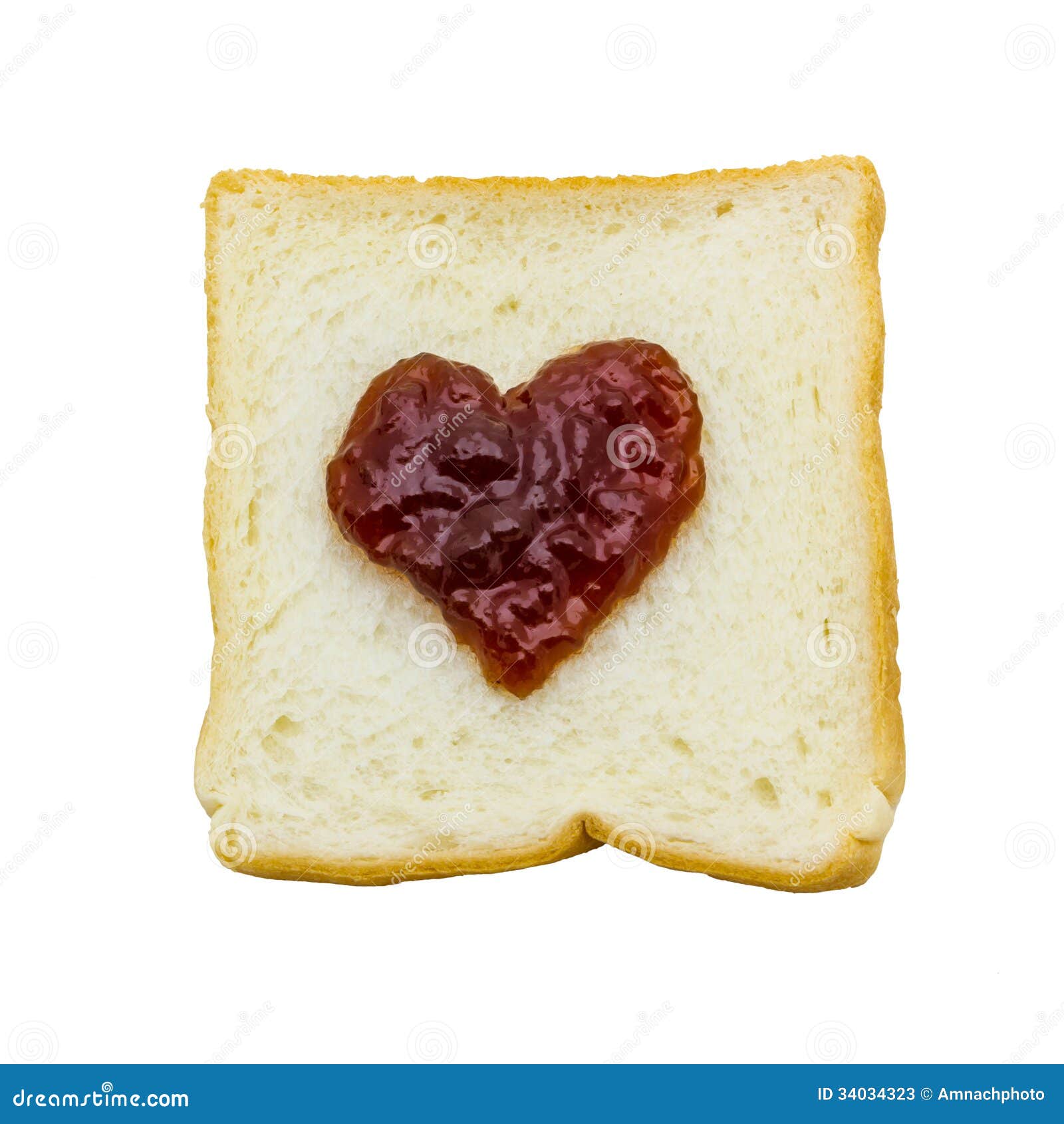 Scheibe Brot Mit Rotem Stauherzen Stockbild - Bild von teig, frühstück ...