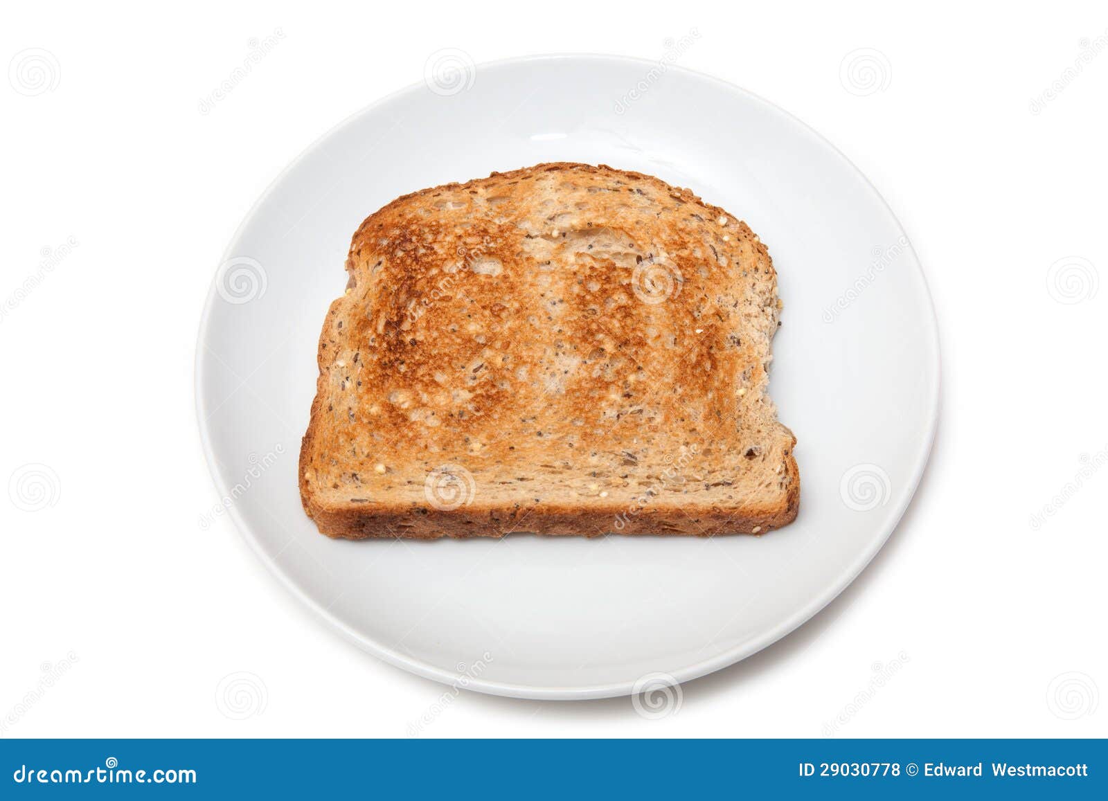 Scheibe Des Toasts Auf Platte Stockfoto - Bild von braun, scheibe: 29030778