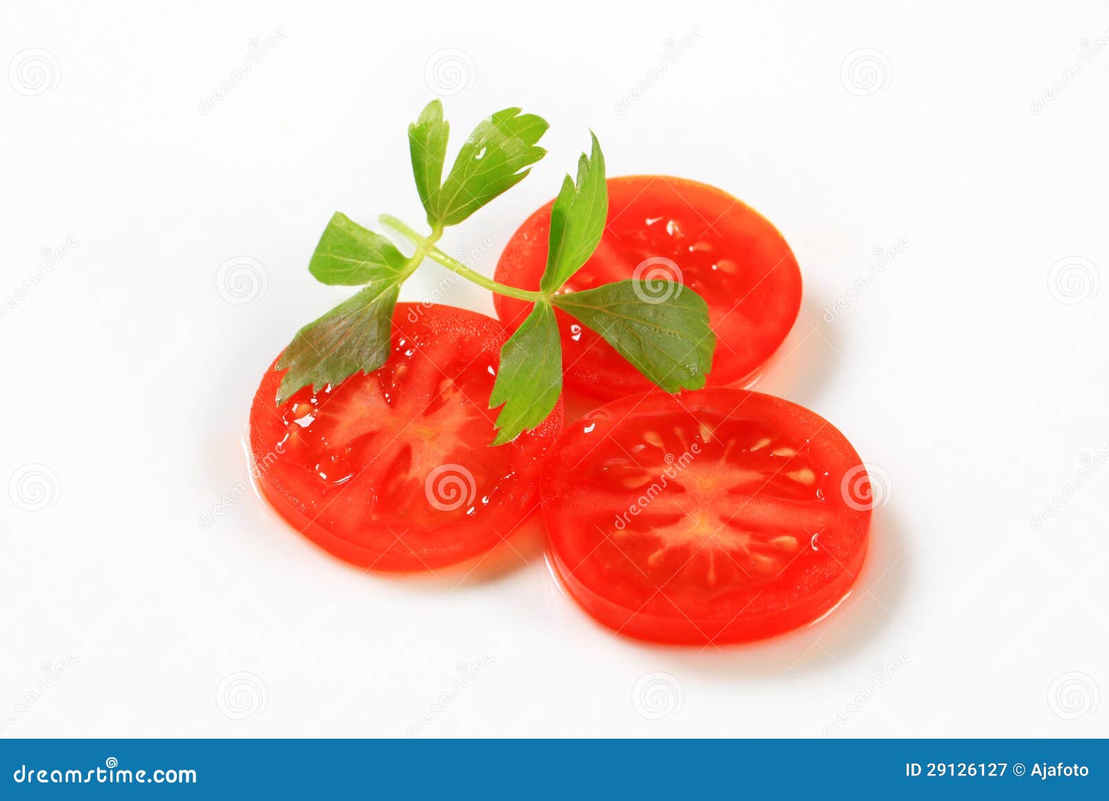 Scheiben der Tomate stockbild. Bild von getrennt, studio - 29126127