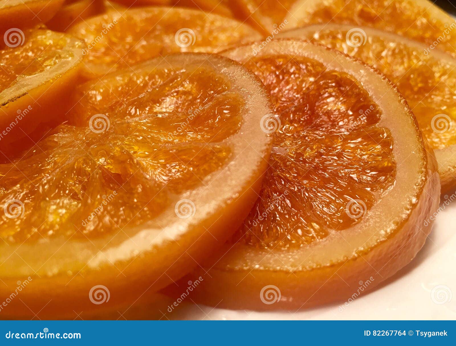 Scheiben Von Karamellisierten Orangen Stockfoto - Bild von sirup ...