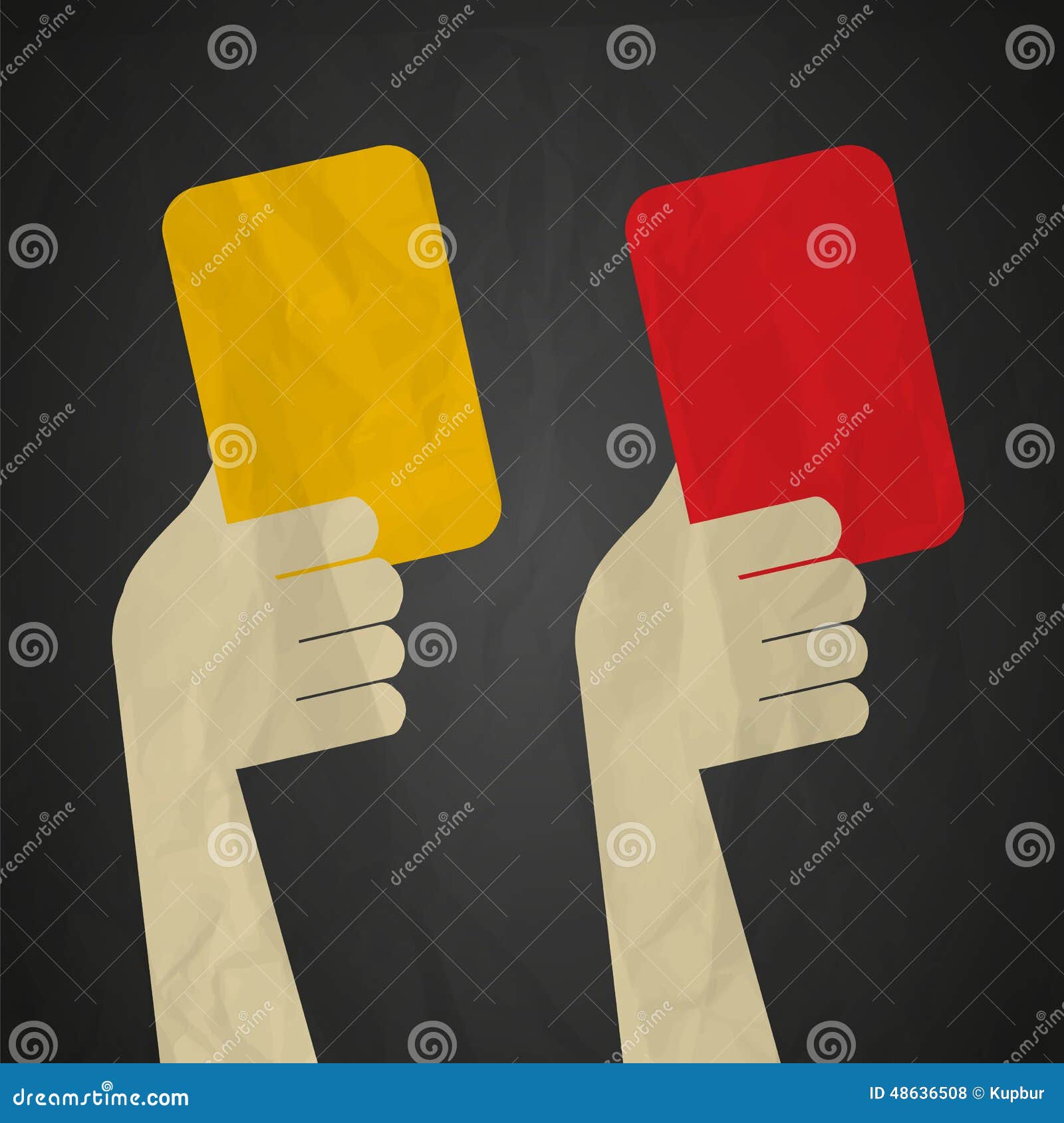 Scheidsrechters Rode Gele Kaarten Vector Illustratie - Illustration of ...