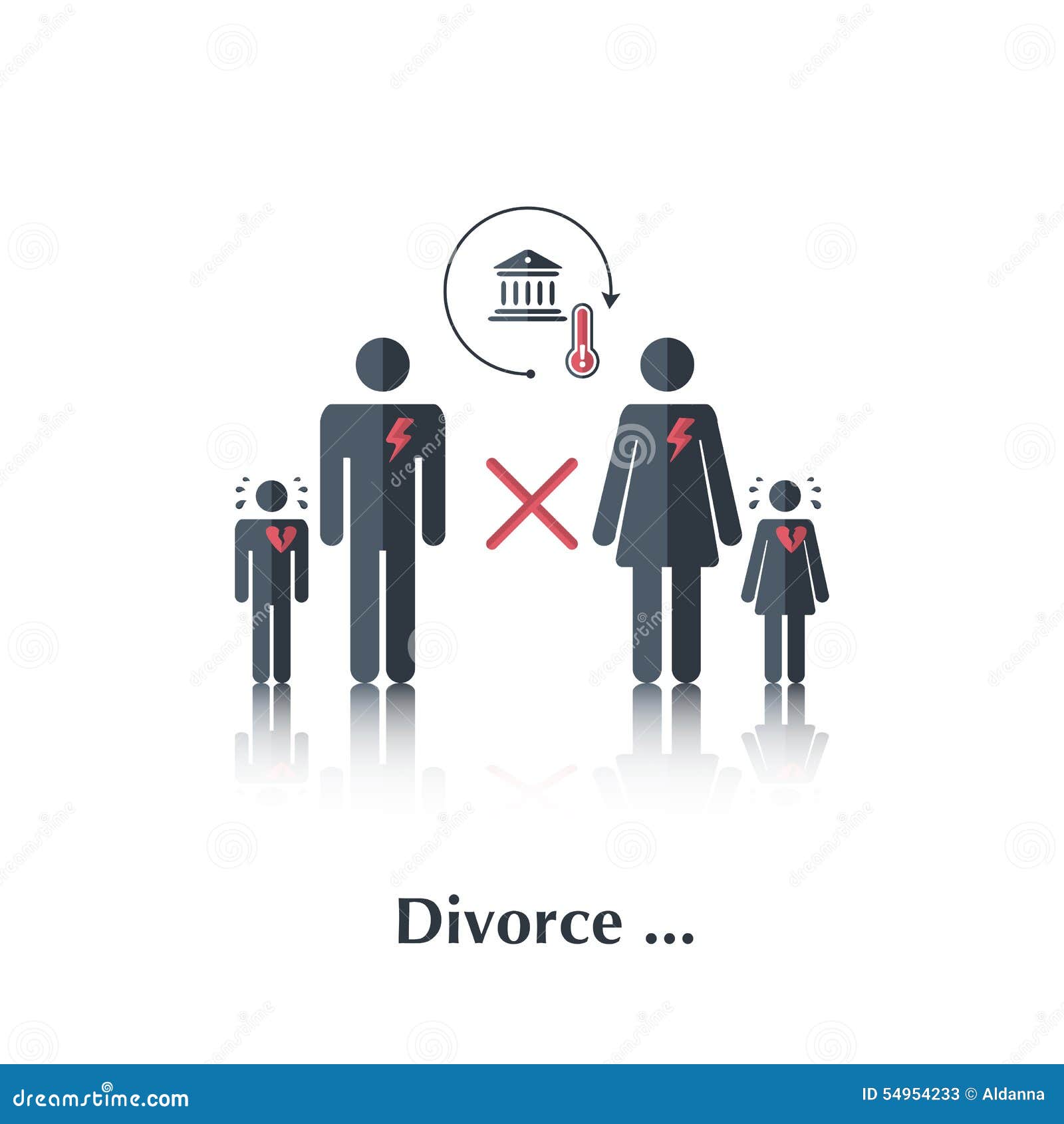 Scheidung vektor abbildung. Illustration von mutter, geschieden - 54954233