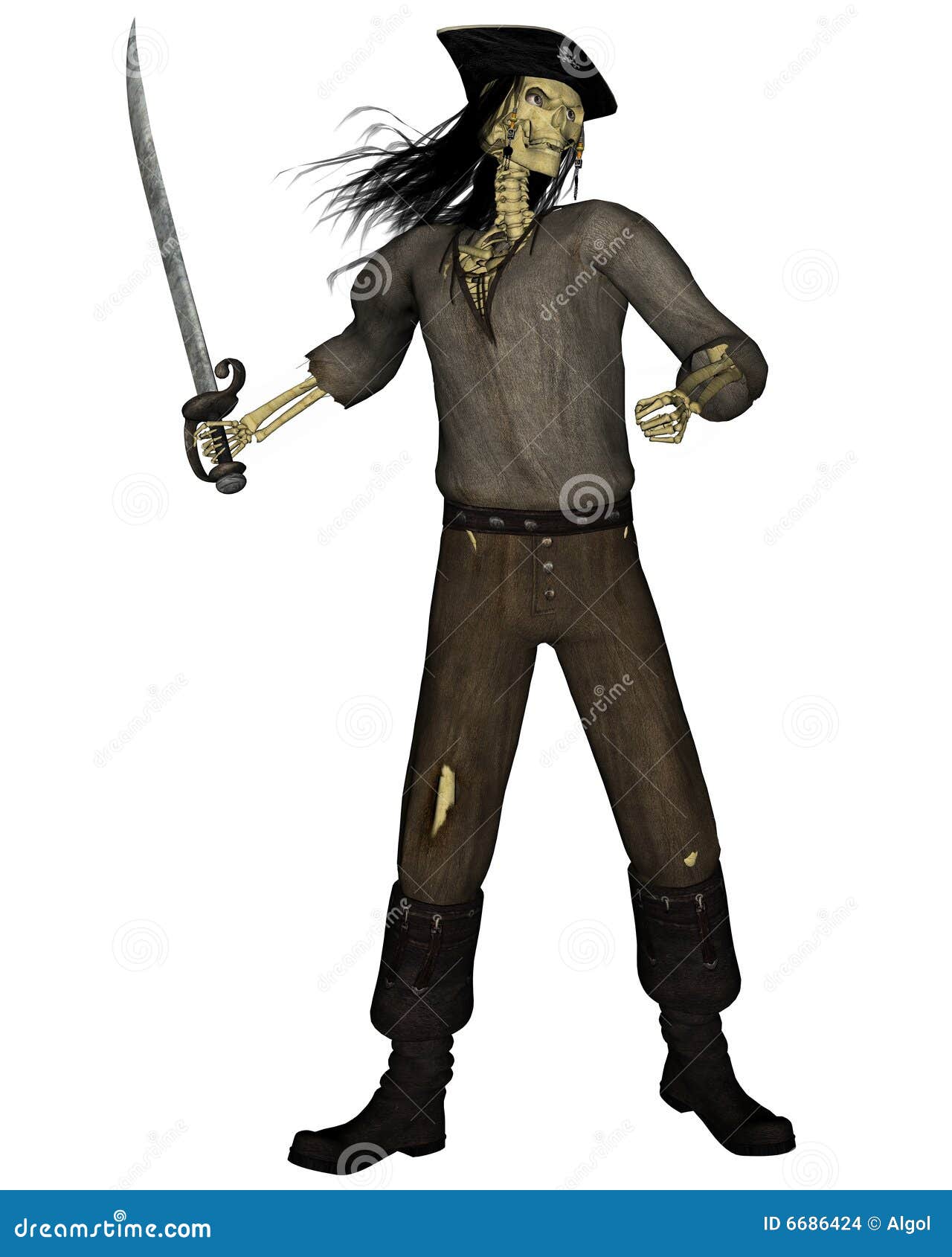 Scheletro Del Pirata Dei Undead - 1 Illustrazione di Stock ...