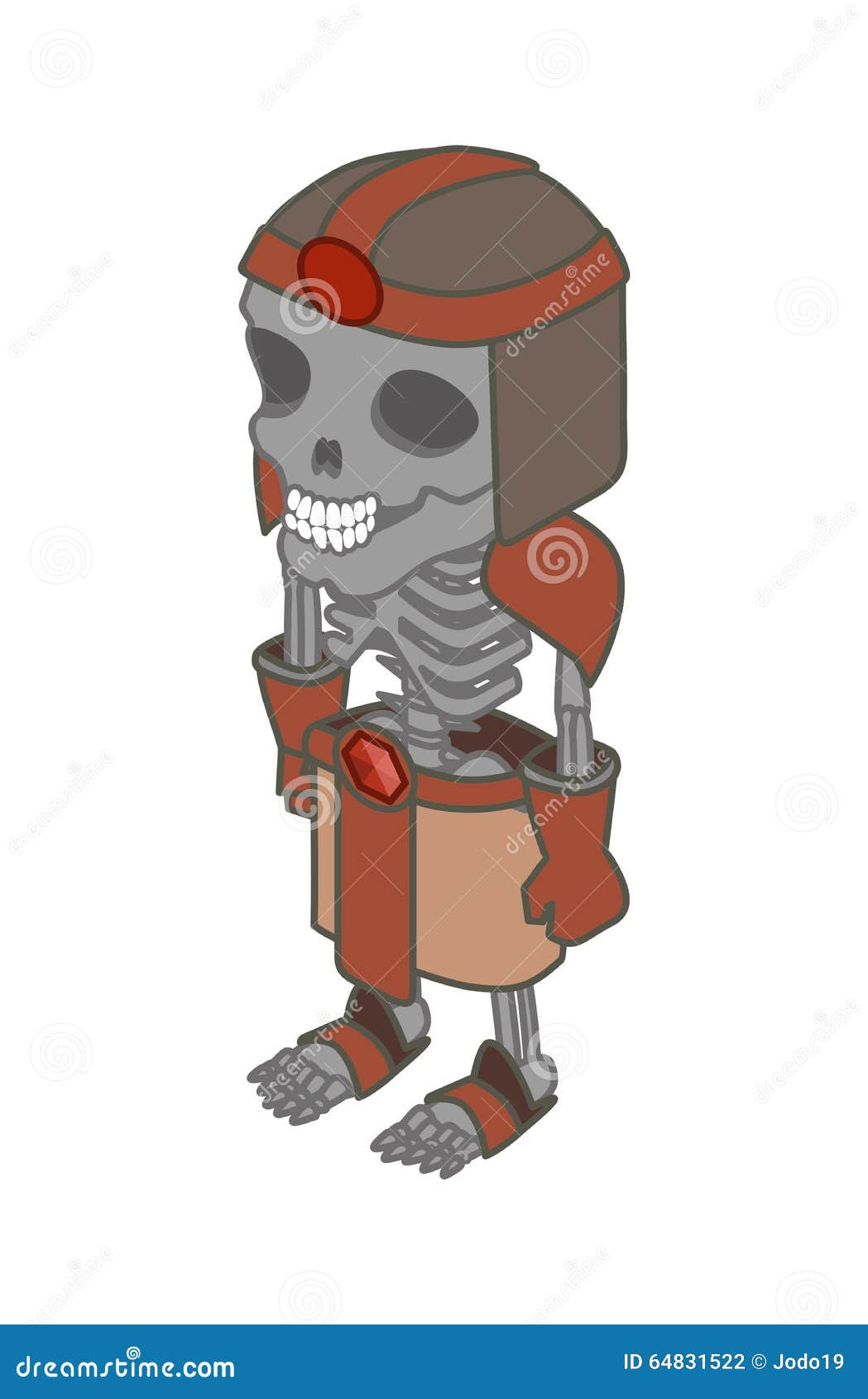 Scheletro Stilizzato Vettore Isometrico Illustrazione Vettoriale ...