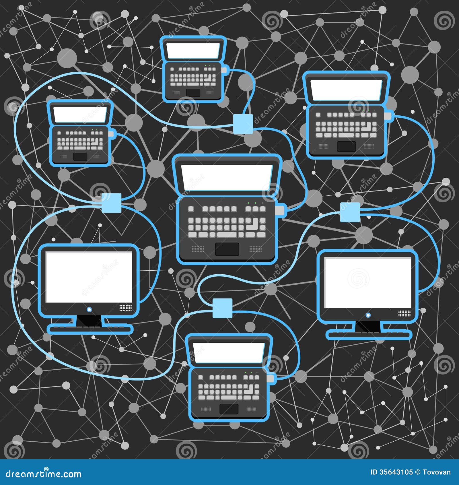 Schema Della Rete Di Computer Moderna Illustrazione Vettoriale ...