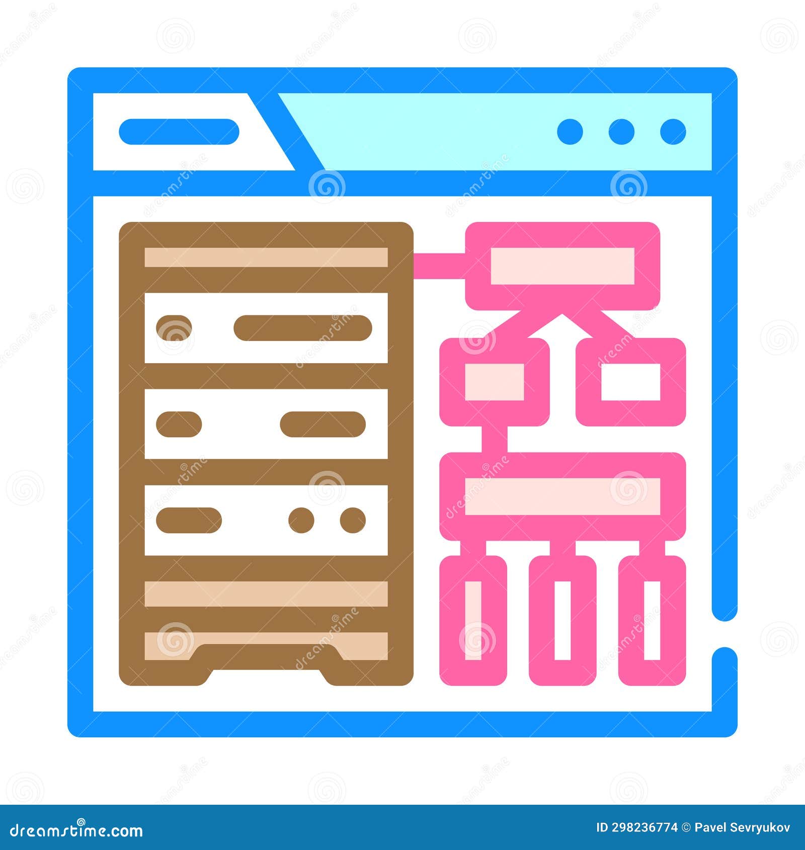 Schema Development Database Color Icon Vector Illustration Stock Vector ...