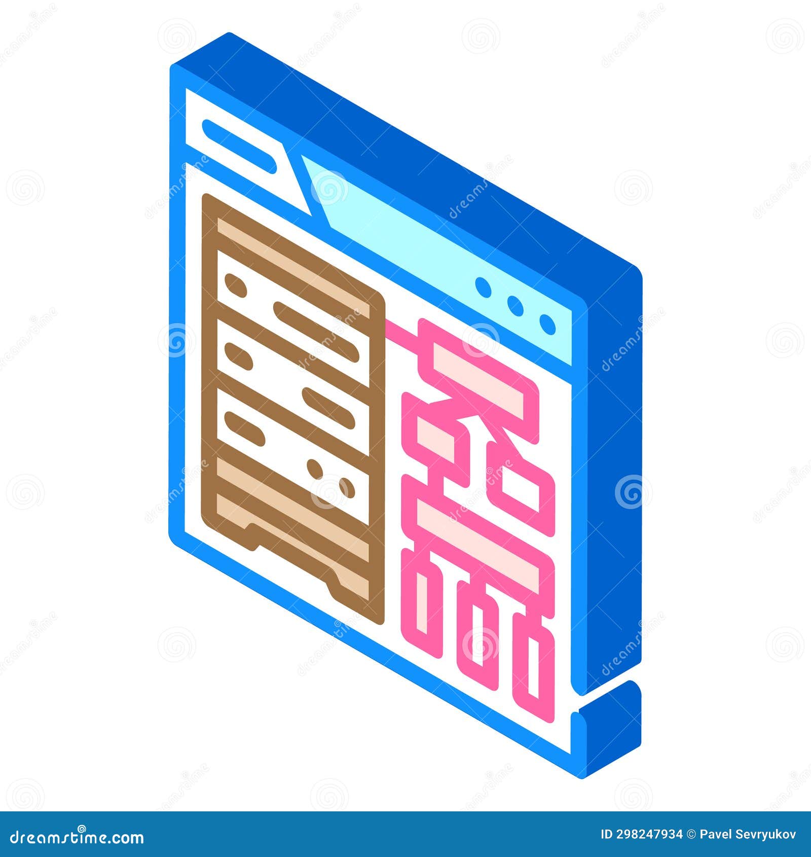 Schema Development Database Isometric Icon Vector Illustration Stock ...