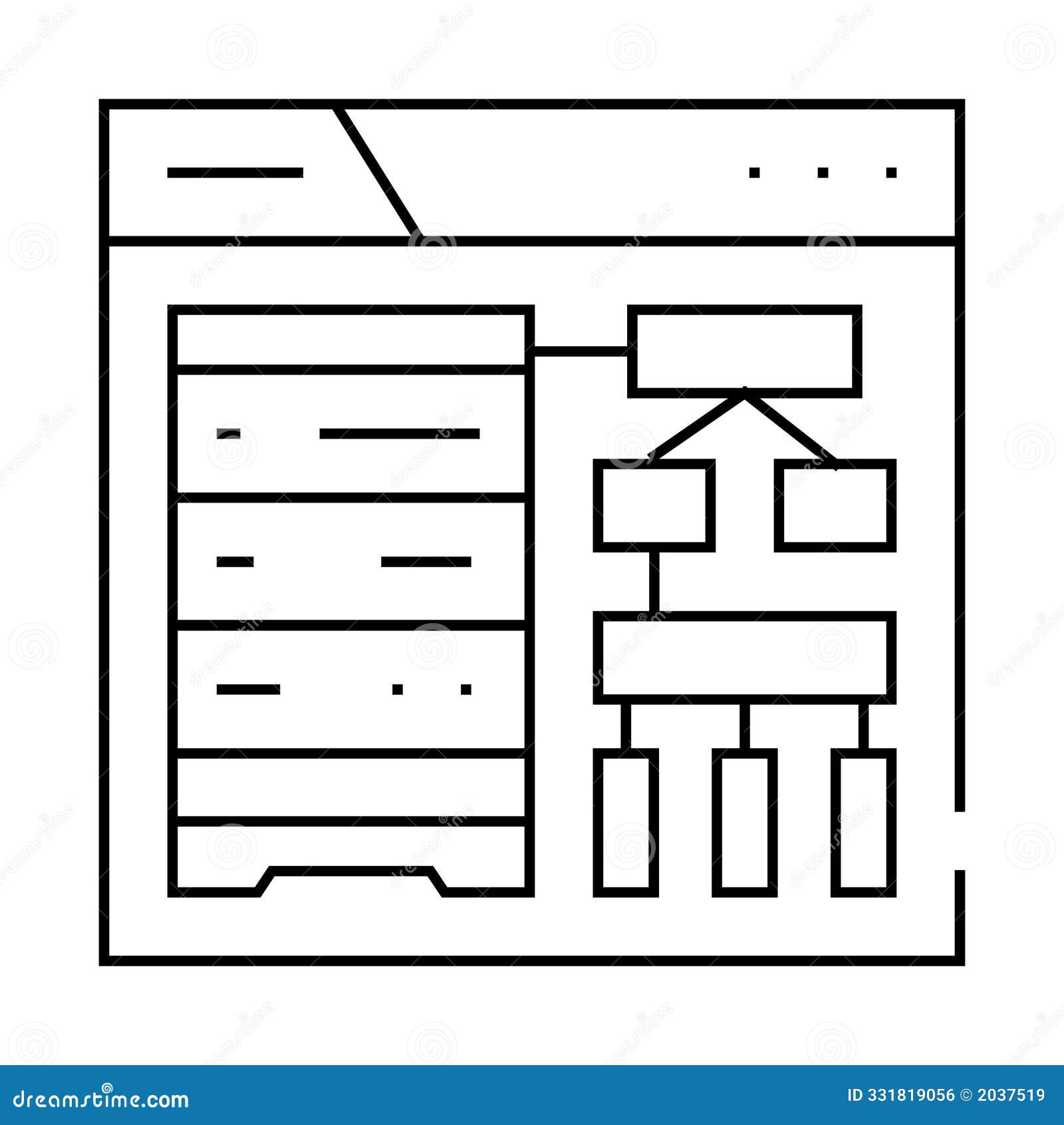 Schema Development Database Line Icon Vector Illustration Stock Vector ...