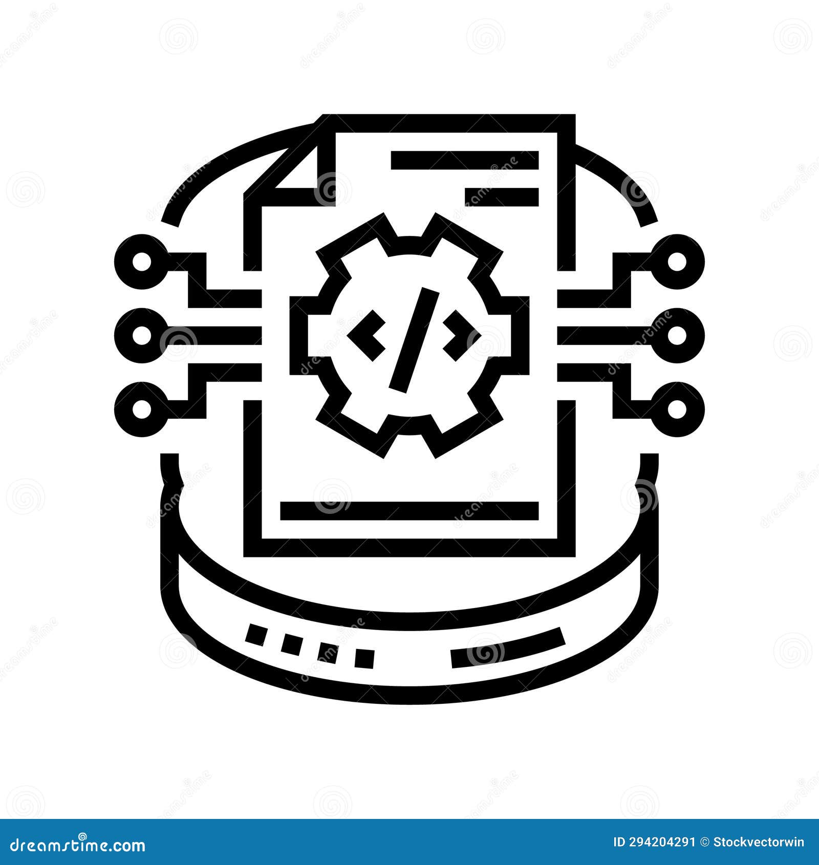 Schema Development Database Line Icon Vector Illustration Stock Vector ...