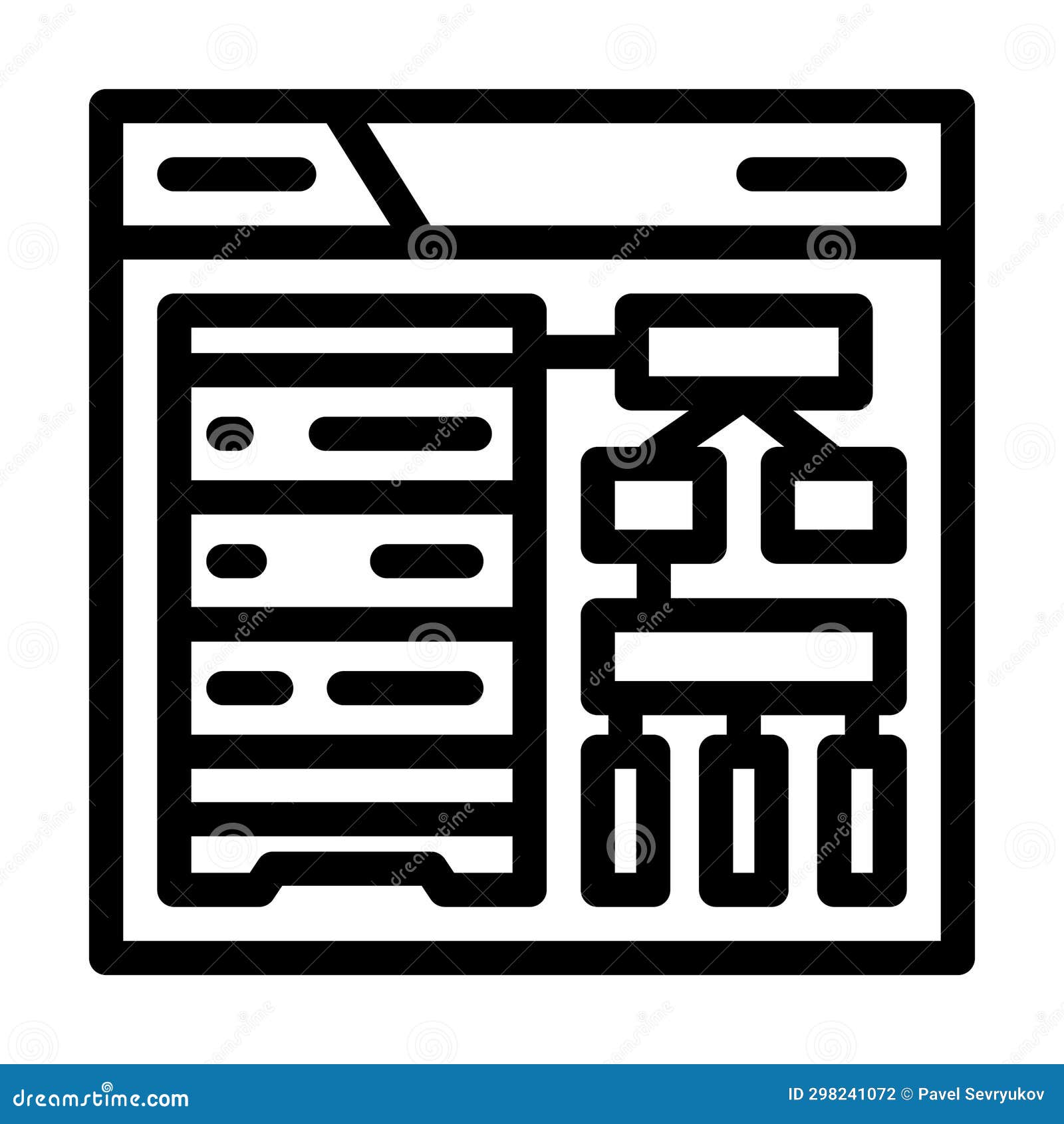 Schema Development Database Line Icon Vector Illustration Stock ...