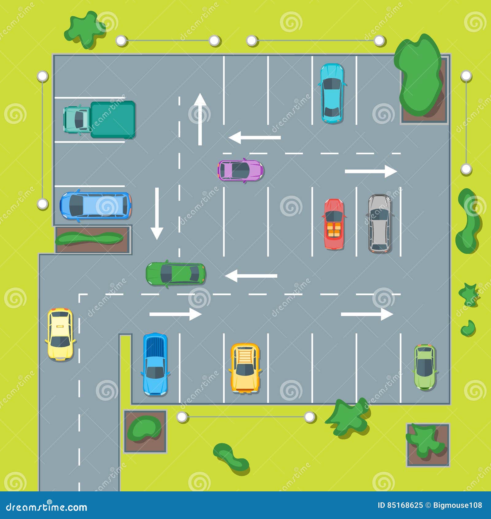 Schema Di Parcheggio Con L'automobile E La Freccia Vettore ...