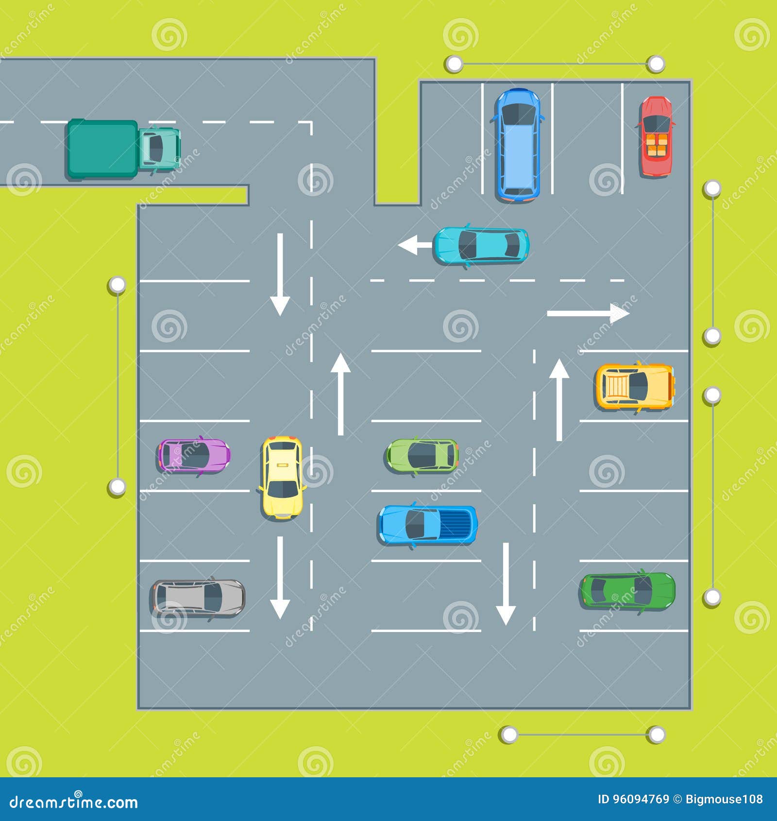 Schema Di Parcheggio Con L'automobile E La Freccia Vettore ...