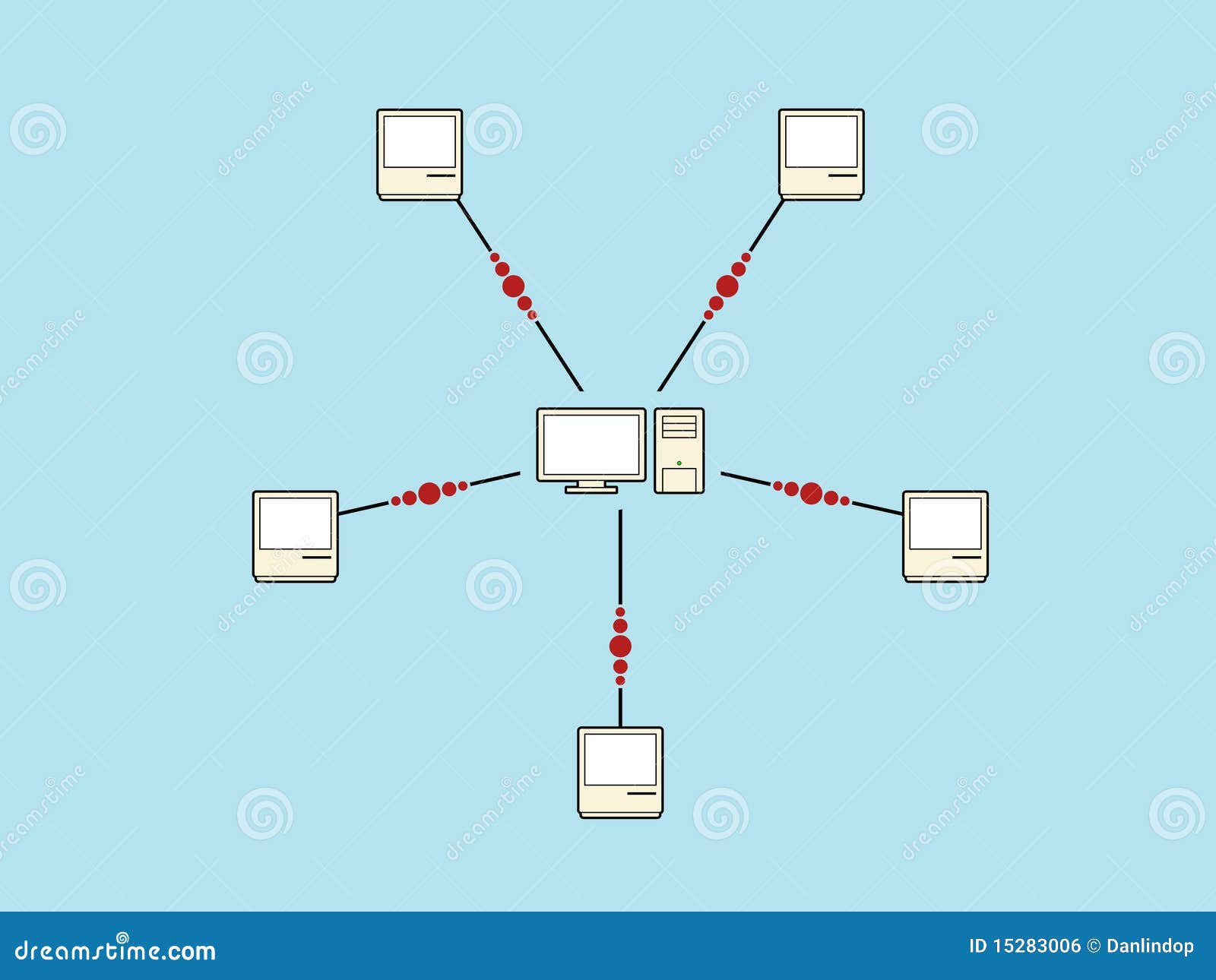 Schema Di Rete Del Calcolatore Della Stella Illustrazione di Stock ...