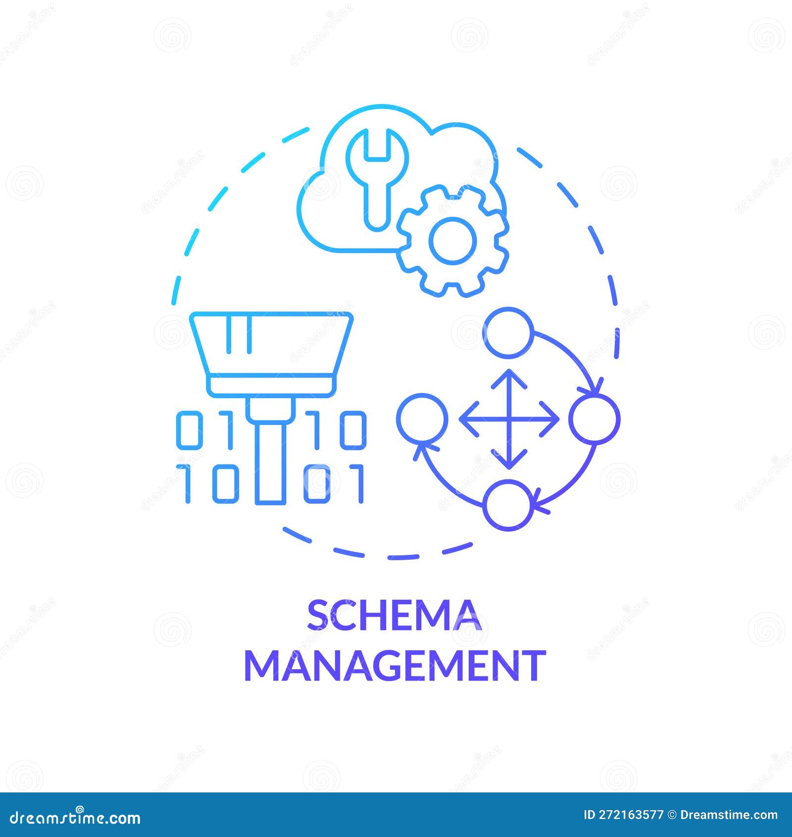 Schema Management Blue Gradient Concept Icon Cartoon Vector ...