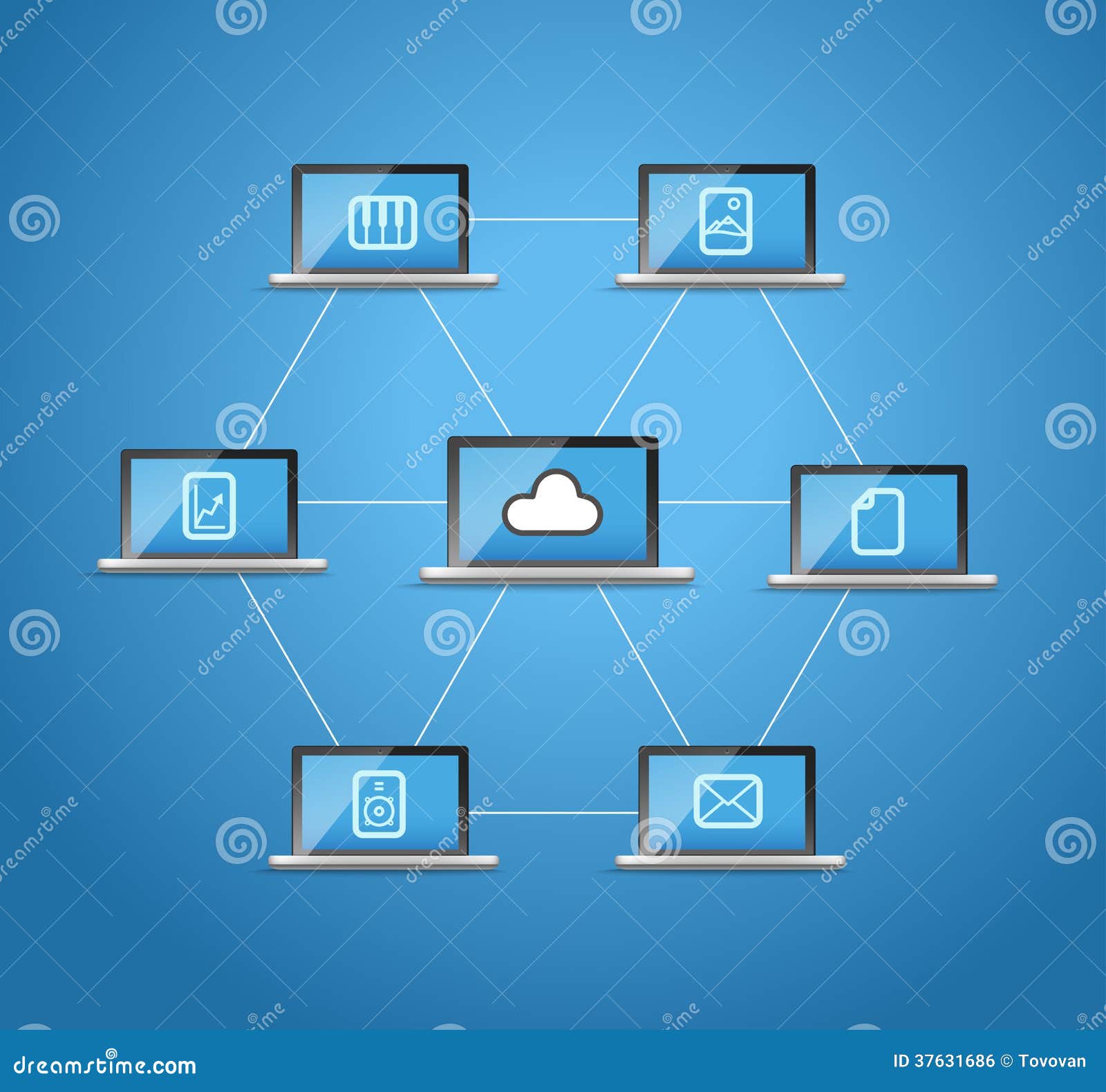 Schema Moderno Della Rete Di Computer Illustrazione Vettoriale ...