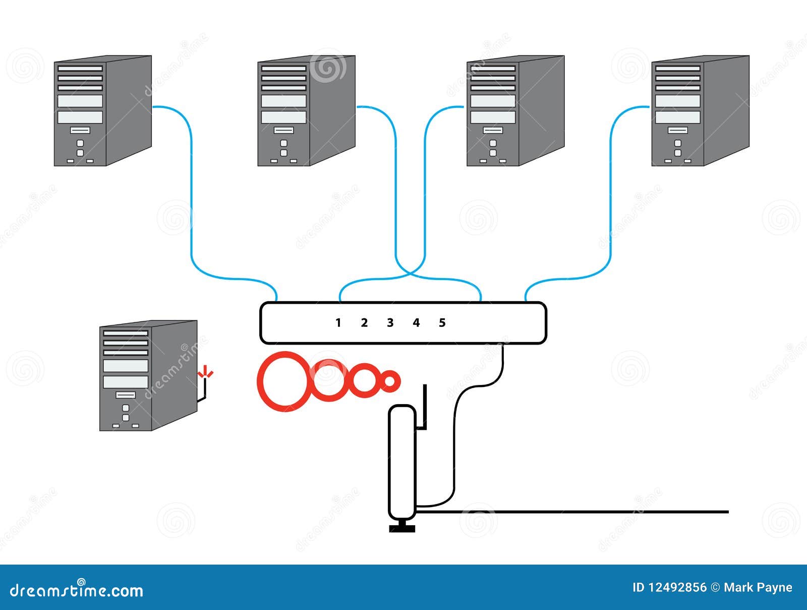 Schema Sezionale Della Rete Di Calcolatore Illustrazione Vettoriale ...