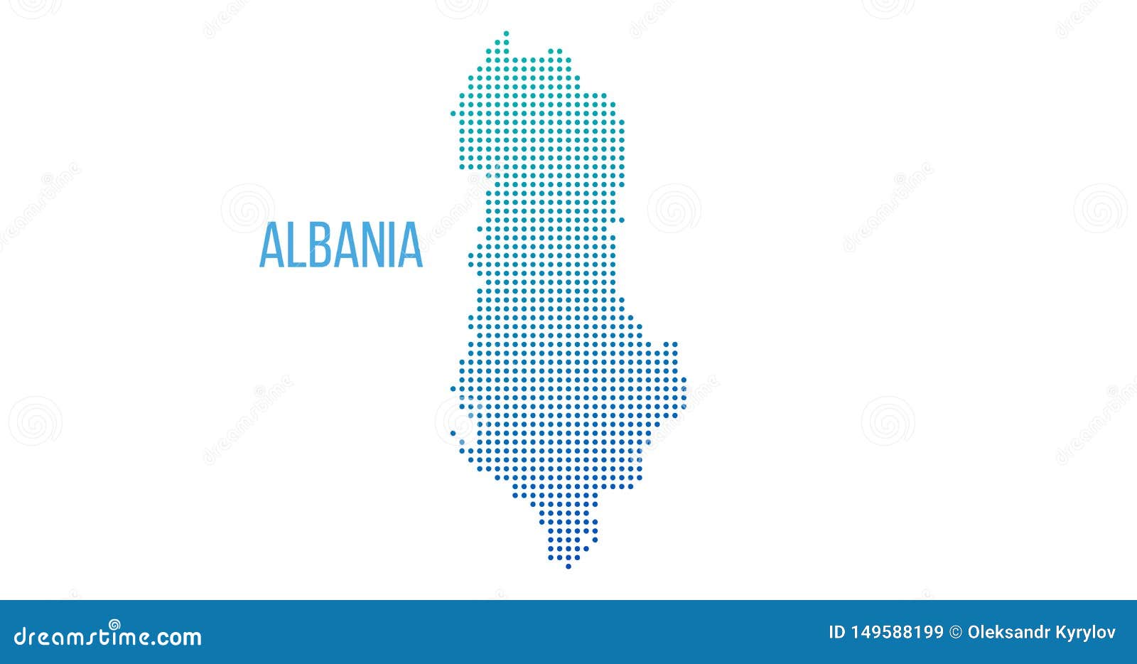 Schematic Albania Map. Vector Halftone Territorial Scheme. Gradient ...