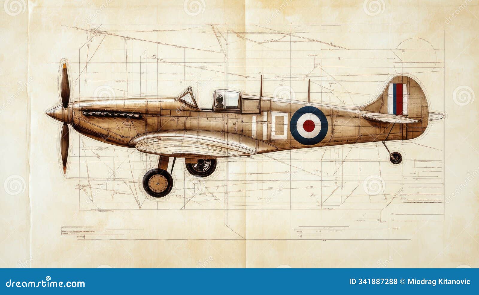 Schematic Design of the Spitfire Fighter Aircraft with Detailed ...