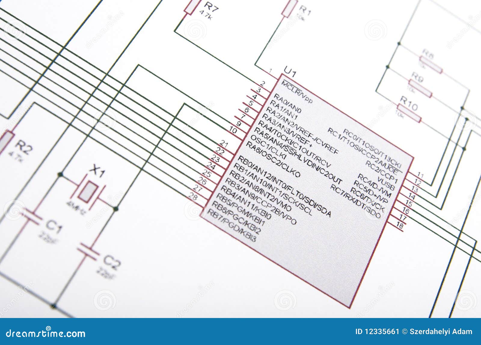 Schematic diagram stock image. Image of circuit, diagram - 12335661