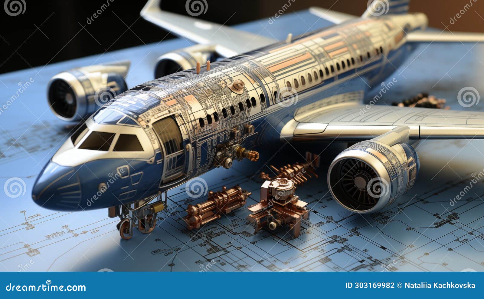 Schematic Diagram of Airplane Stock Illustration - Illustration of ...