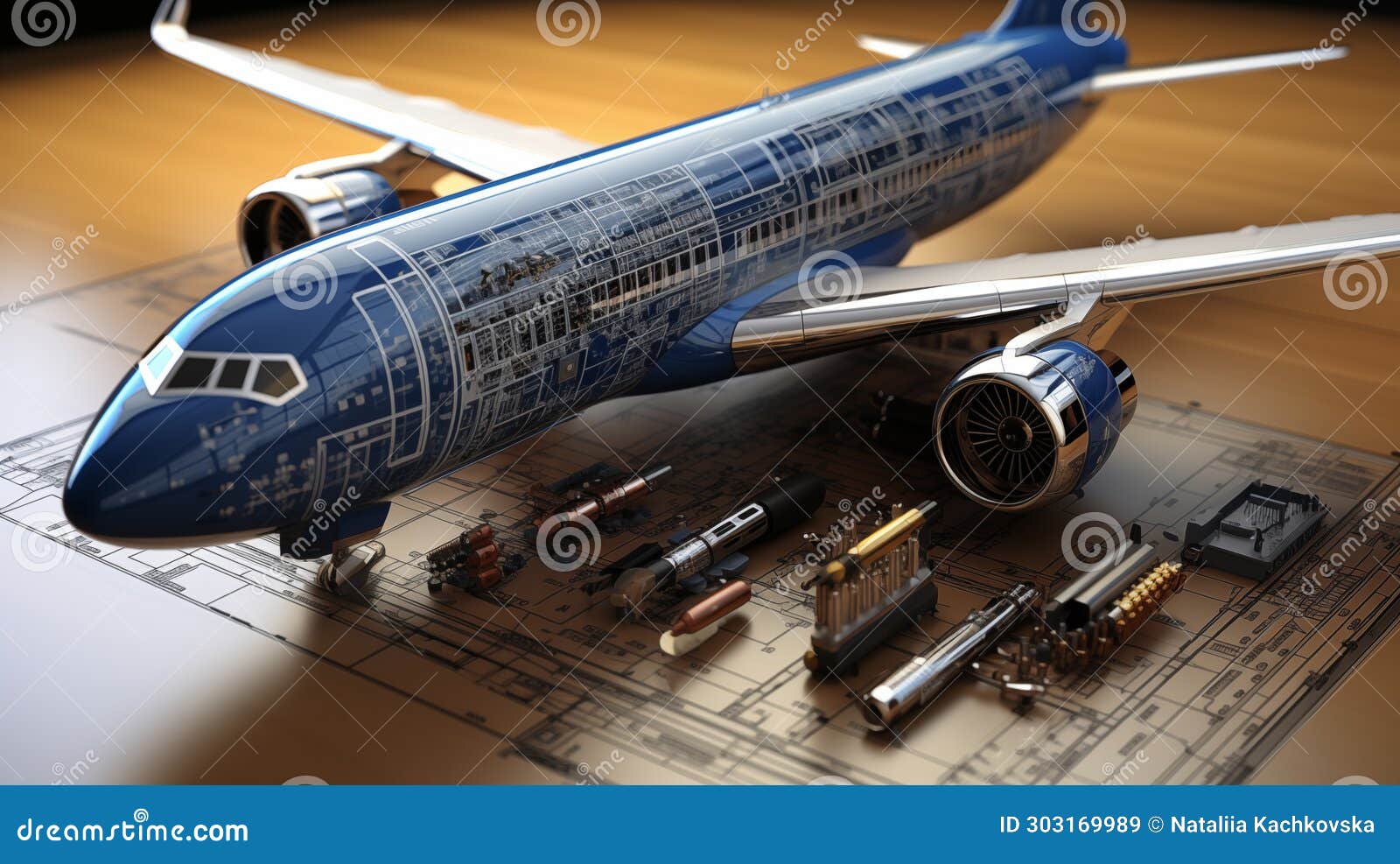 Schematic Diagram of Airplane Stock Illustration - Illustration of ...