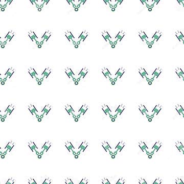 Schematic Drawing of W-shaped Internal Combustion Engine. Seamless ...