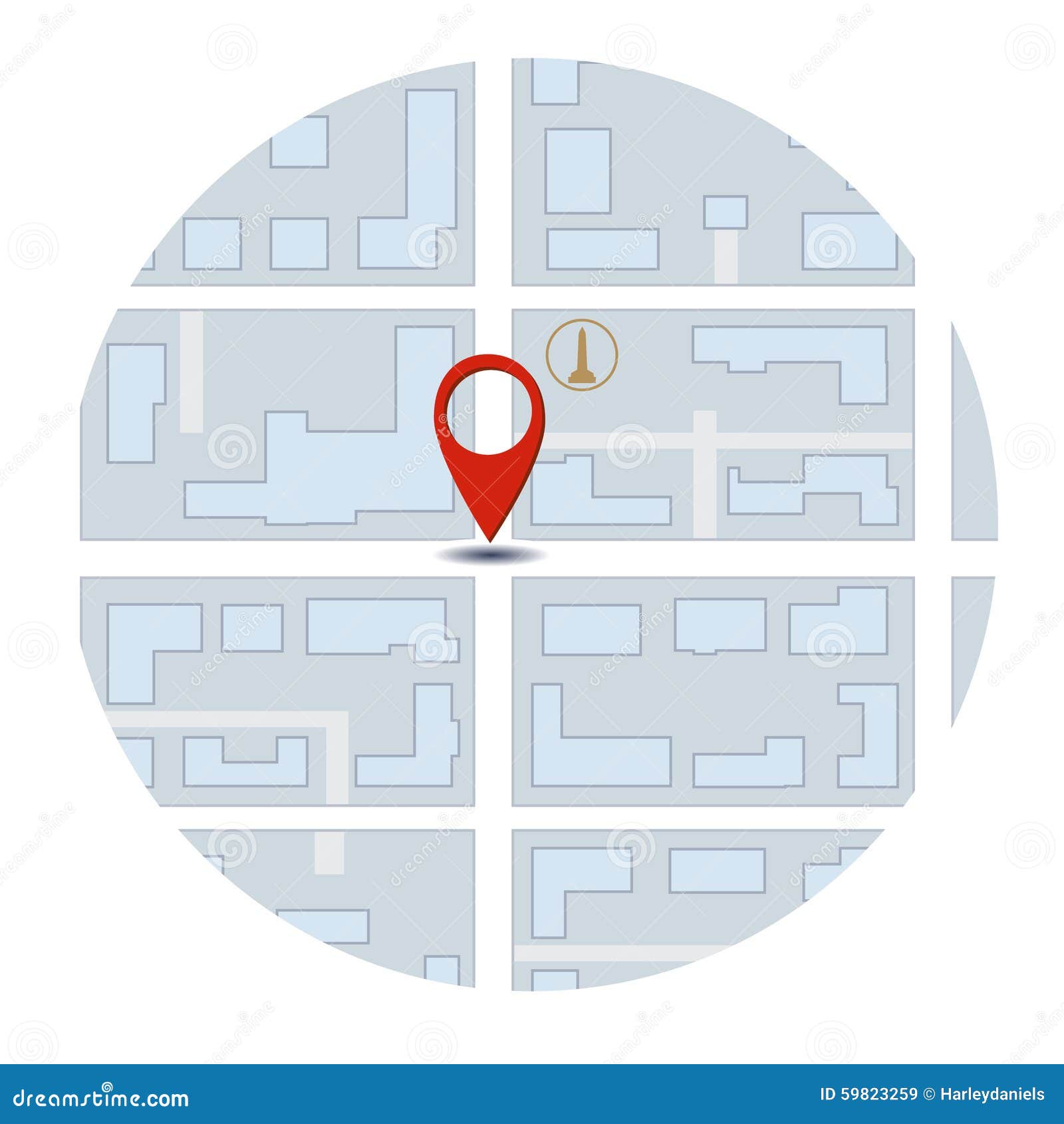Schematic flat map stock vector. Illustration of district - 59823259