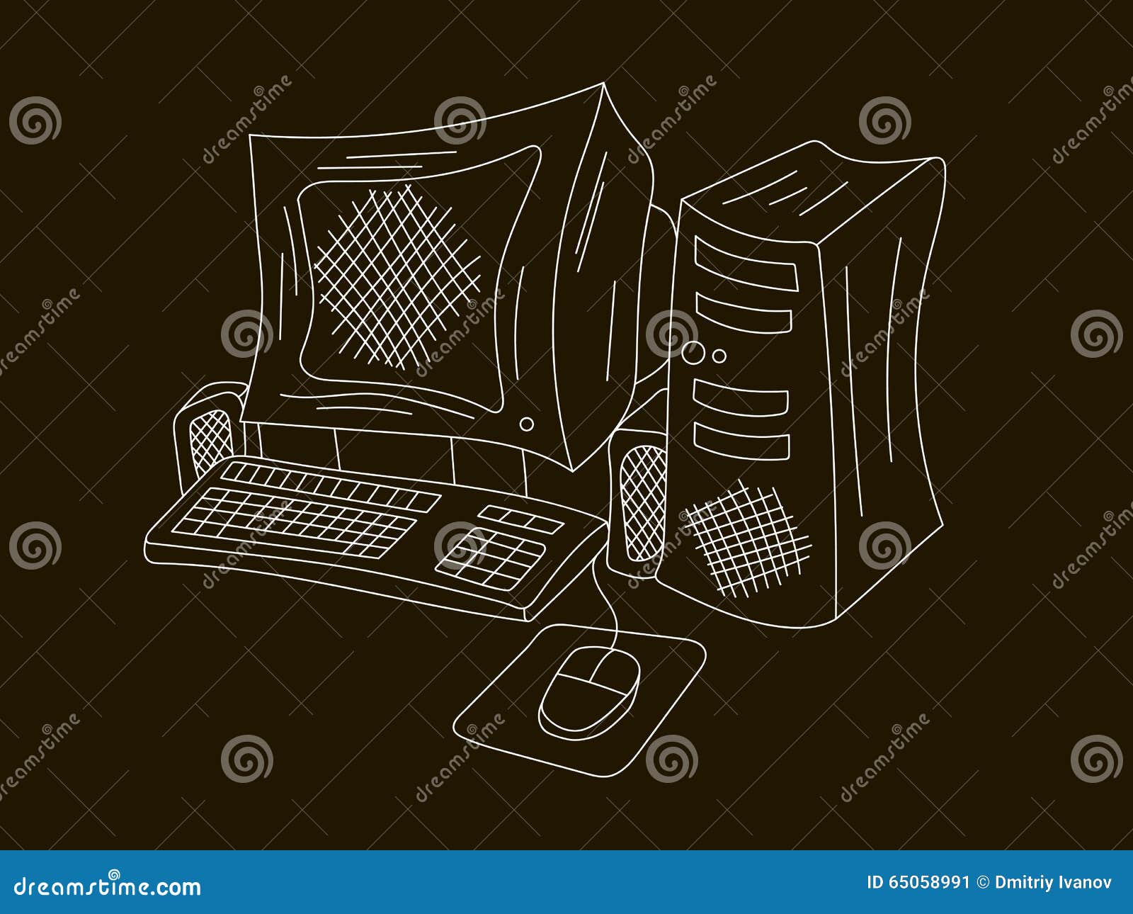 Schematic Illustration Computer Stock Vector - Illustration of flat ...