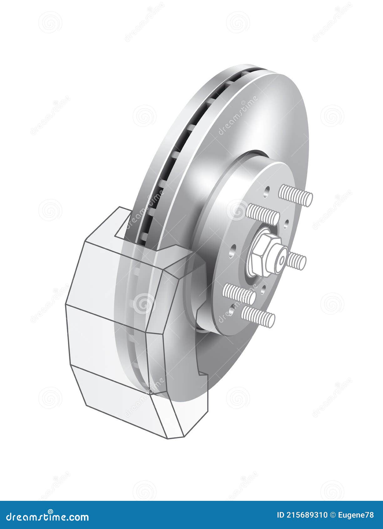 Schematic Image of the Brake Disc and Pad. Stock Vector - Illustration ...