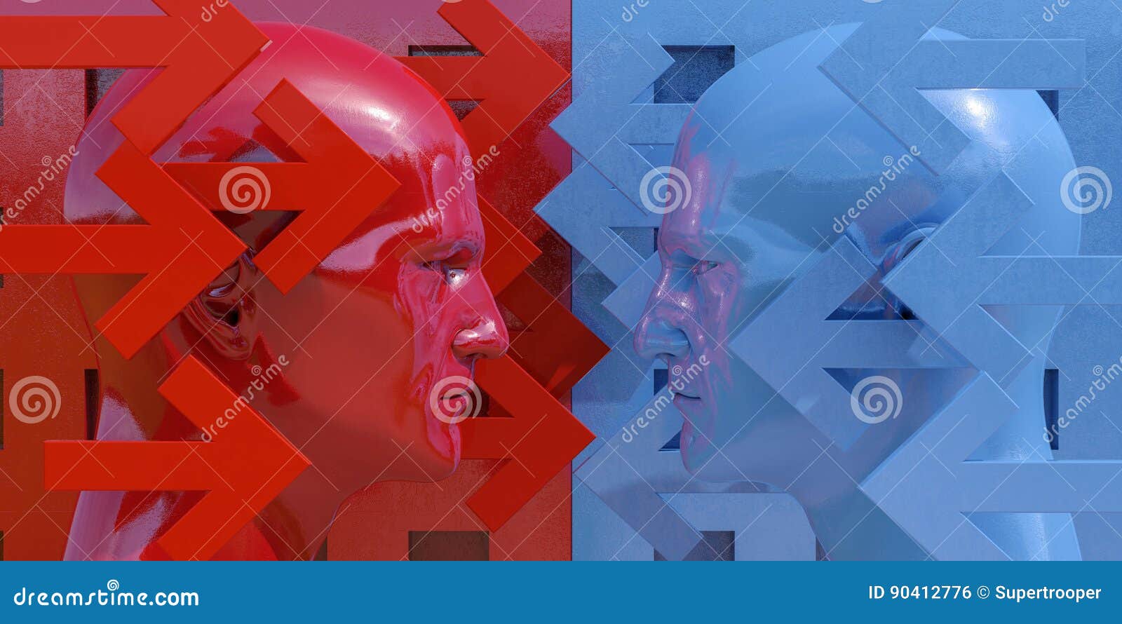 Schematic Image of Confrontation Stock Photo - Image of header, battle ...