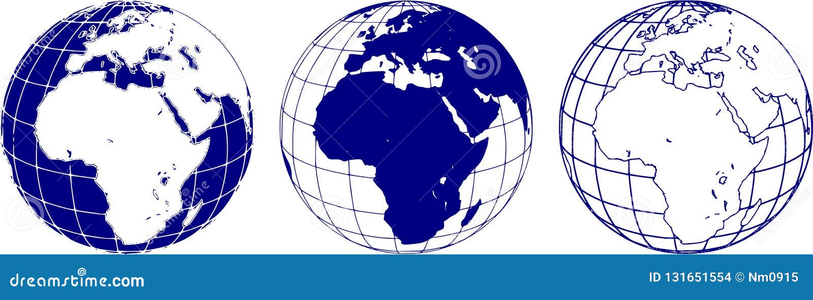 Schematic Image of the Eastern Hemisphere of the Planet Earth Stock ...