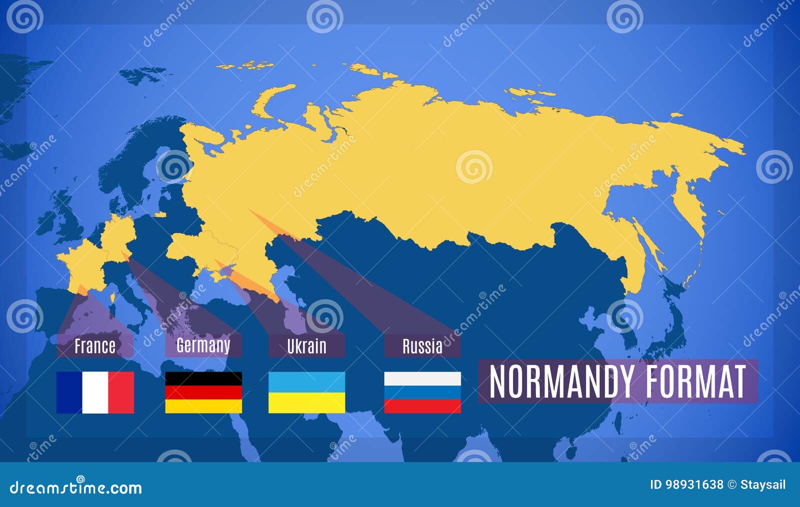 The Schematic Map. Member States of the Normandy Format Stock Vector ...