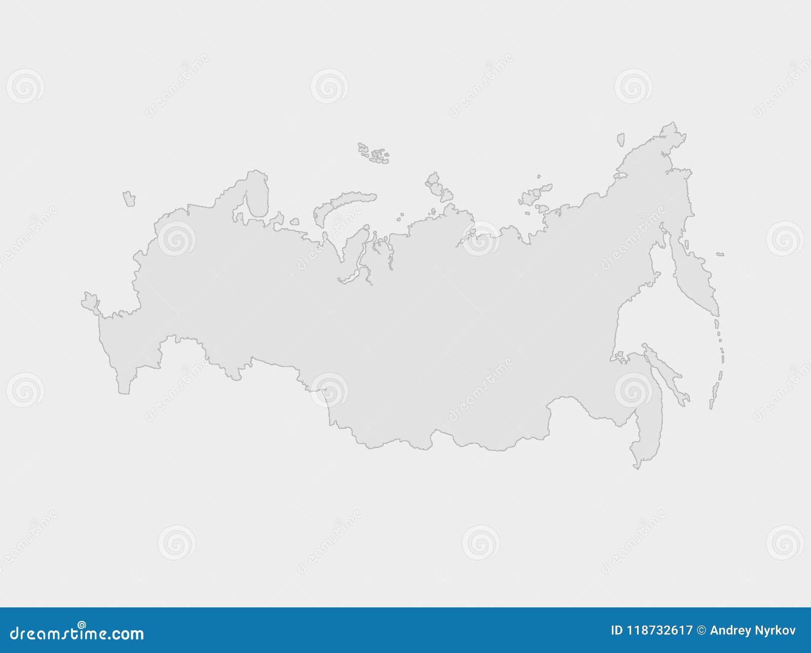 Schematic Map of Russia on a White Background Stock Illustration ...
