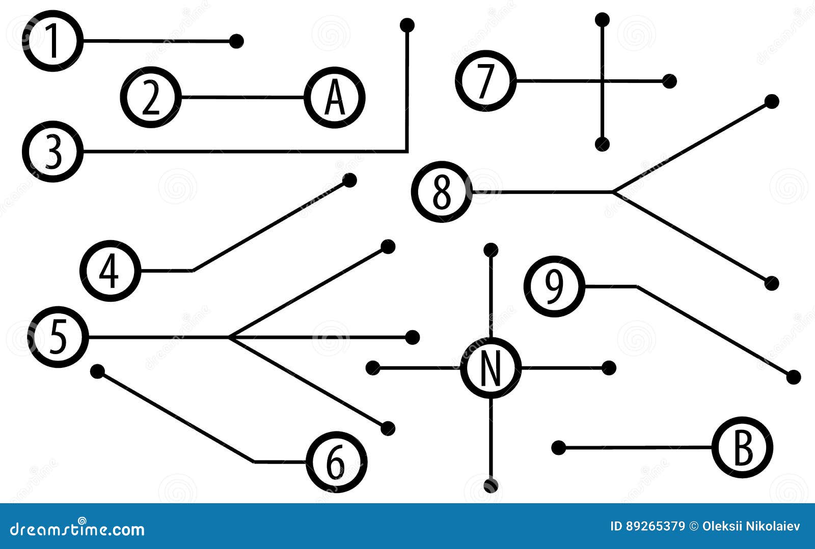 Schematic Pointers. Extension Lines To Indicate The Details Of The ...