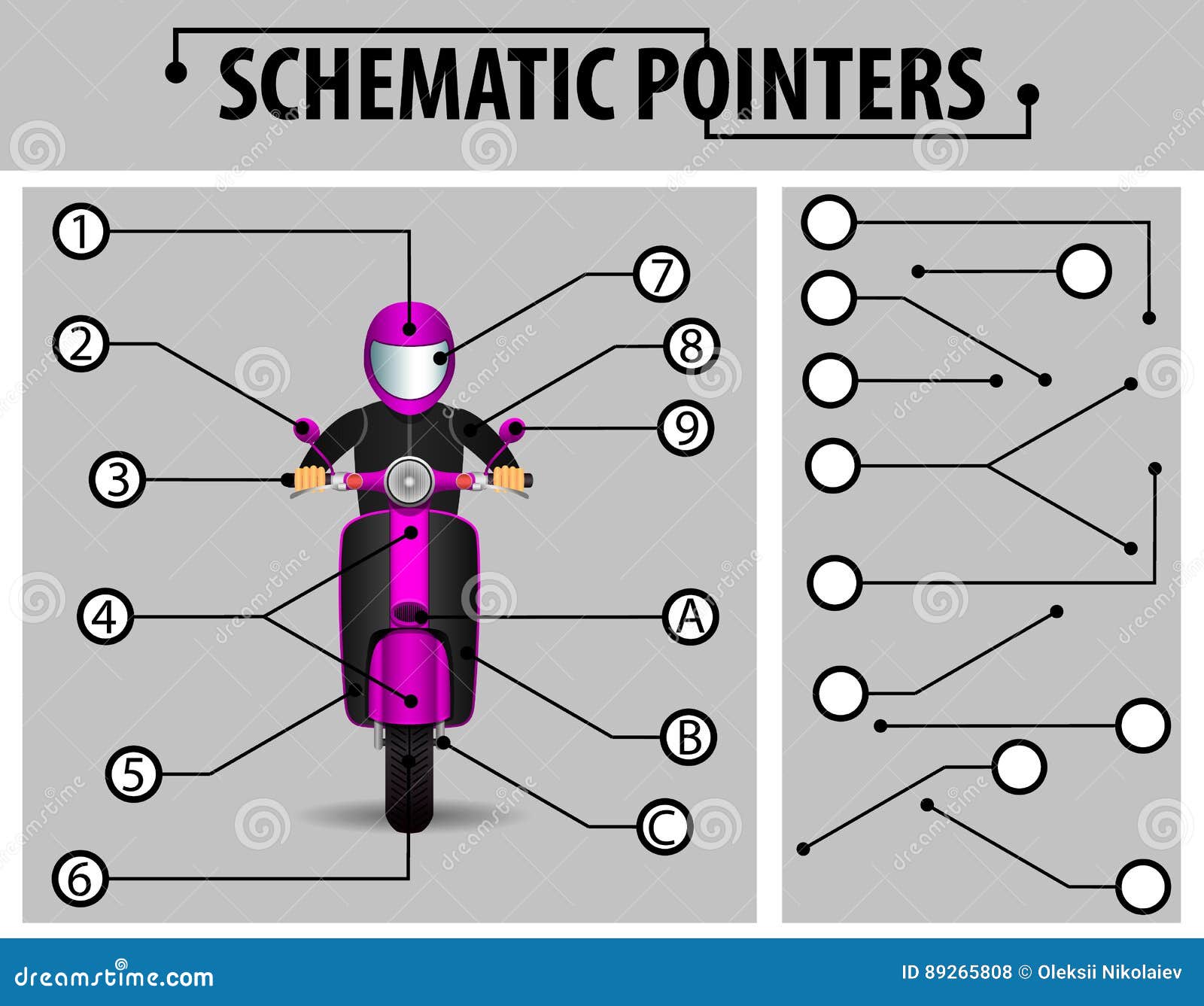 Schematic Pointers. Extension Lines To Indicate the Details of the ...