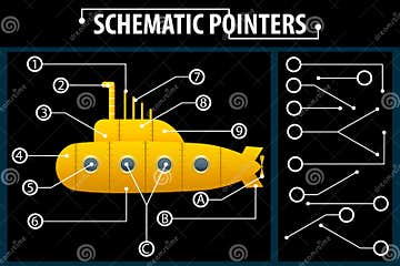 Schematic Pointers. Extension Lines To Indicate the Details of the ...