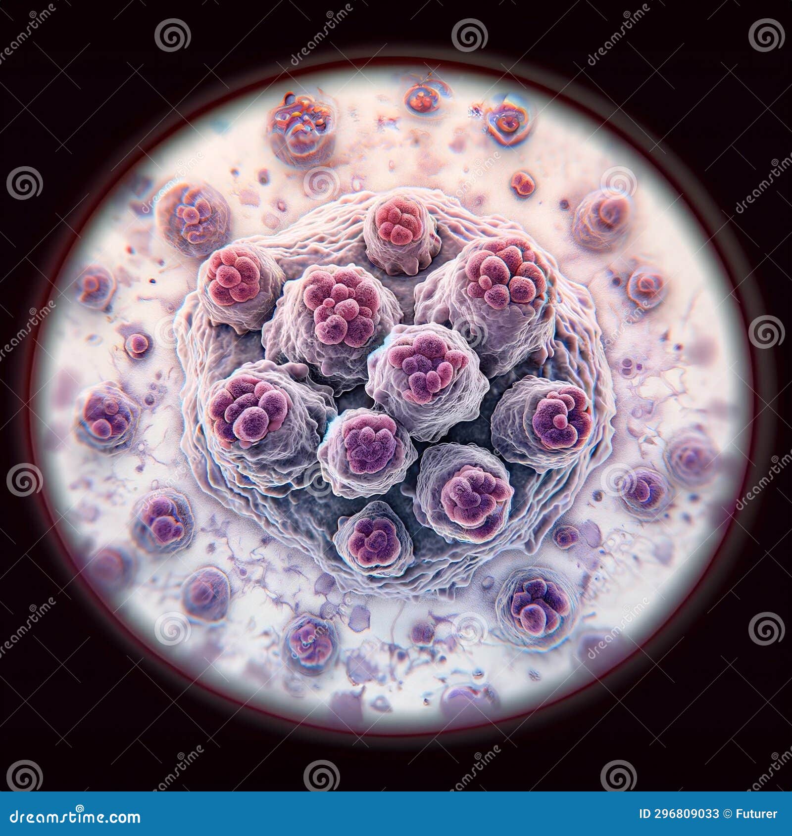 Schematic Representation of Cancer Cell Structure Generated by AI Stock ...