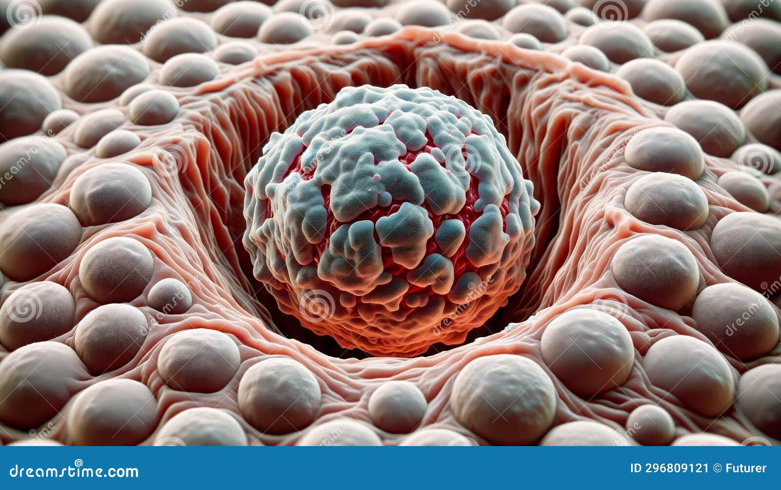 Schematic Representation of Cancer Cell Structure Generated by AI Stock ...