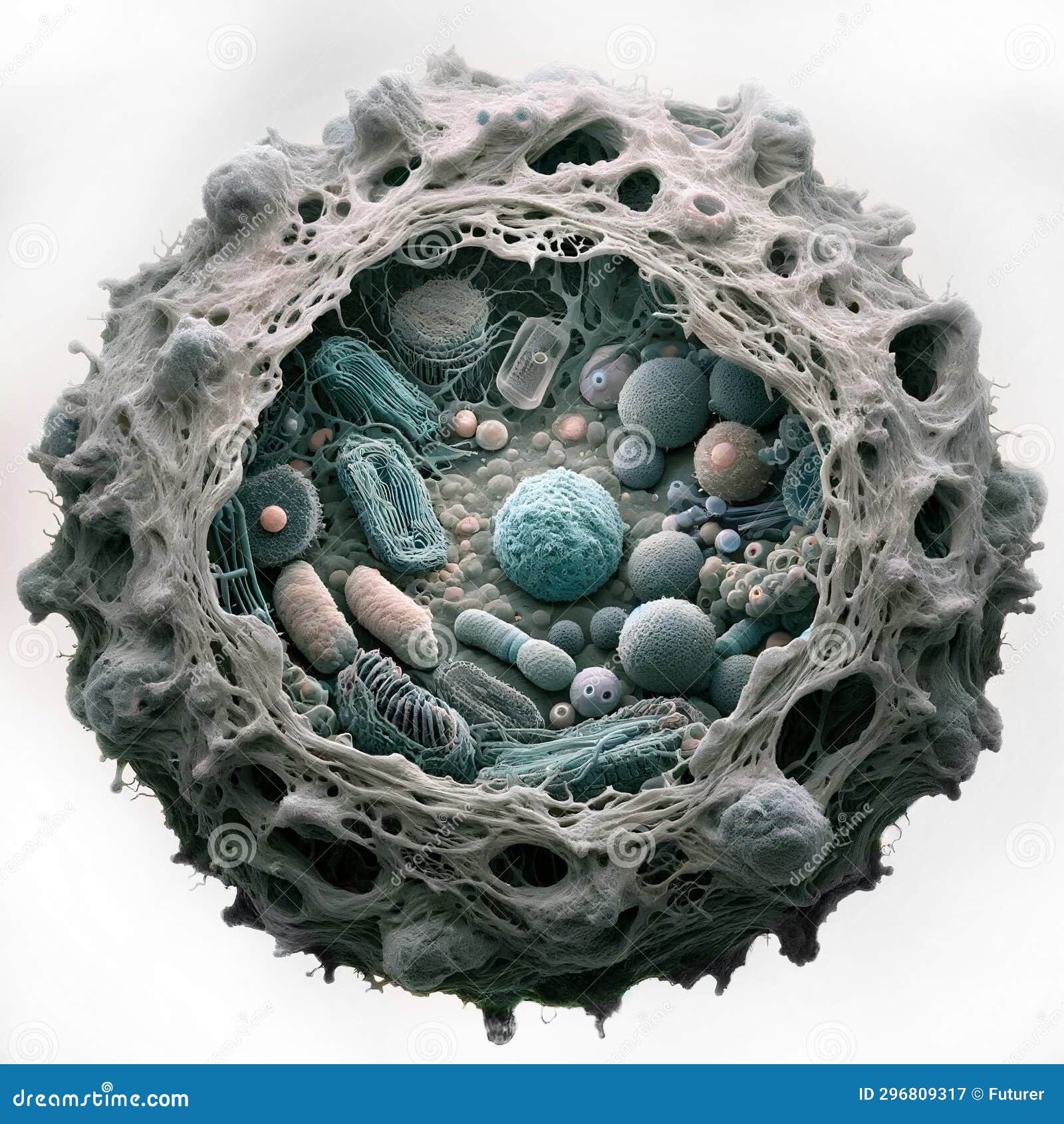 Schematic Representation of Cancer Cell Structure Generated by AI Stock ...