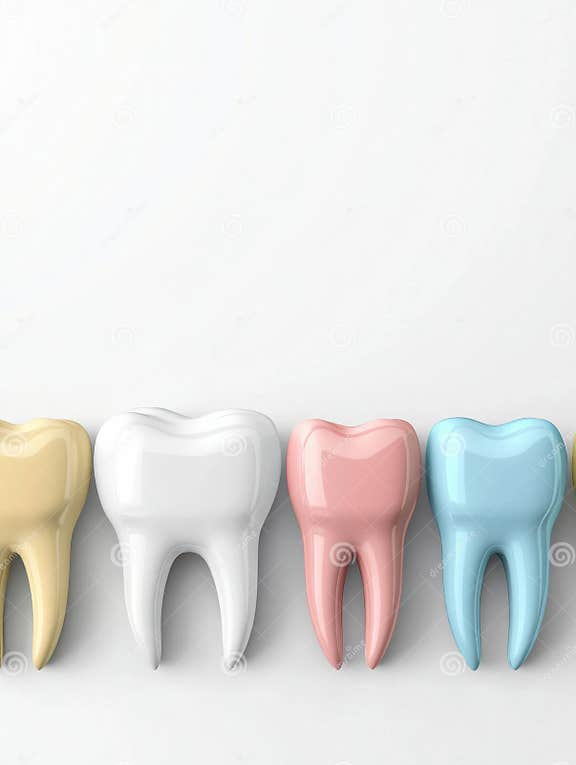 Schematic Representation of Dental Row Showing Various Colored Implants ...