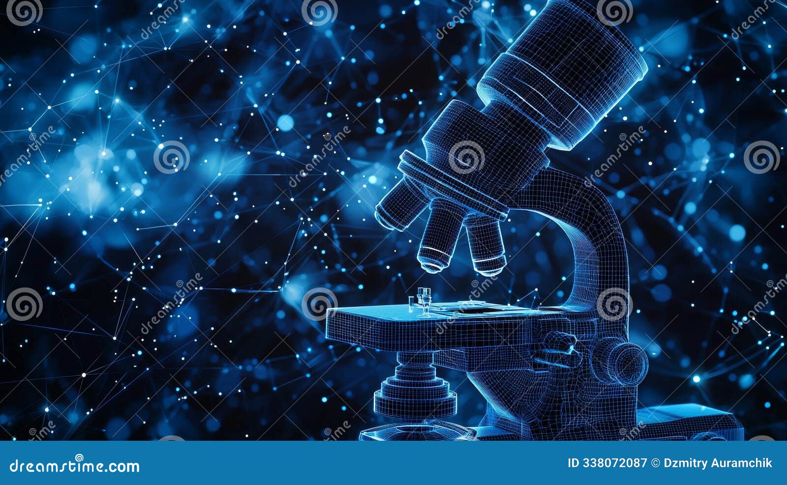 A Schematic Representation of a Microscope Created from Points, Lines ...