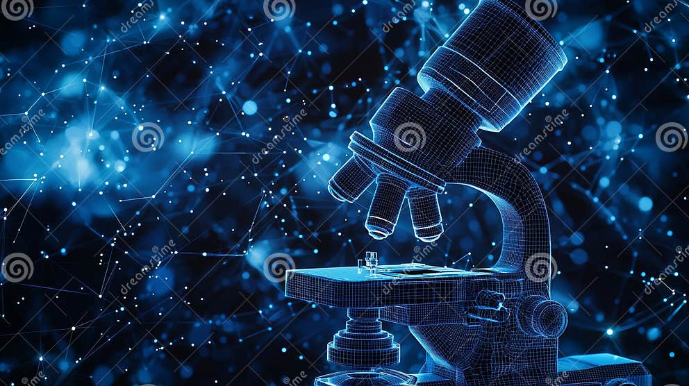 A Schematic Representation of a Microscope Created from Points, Lines ...