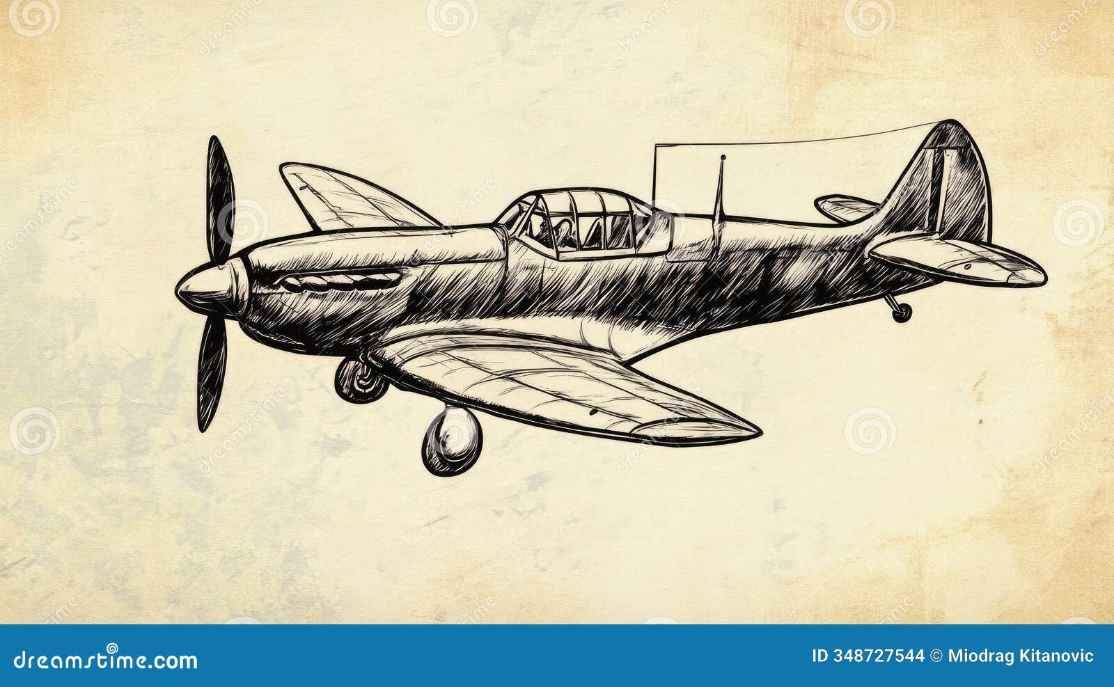 Schematic Representation of a Spitfire Fighter Aircraft Highlighting ...
