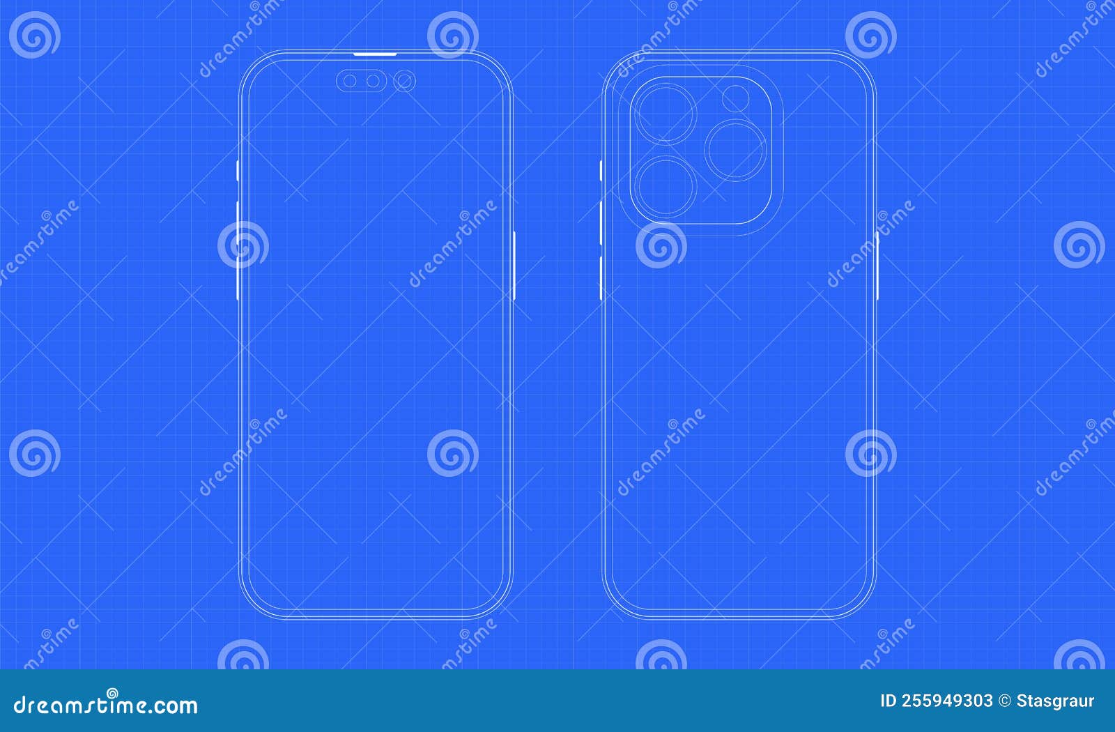 The Schematic Shows the Phone Stock Illustration - Illustration of ...