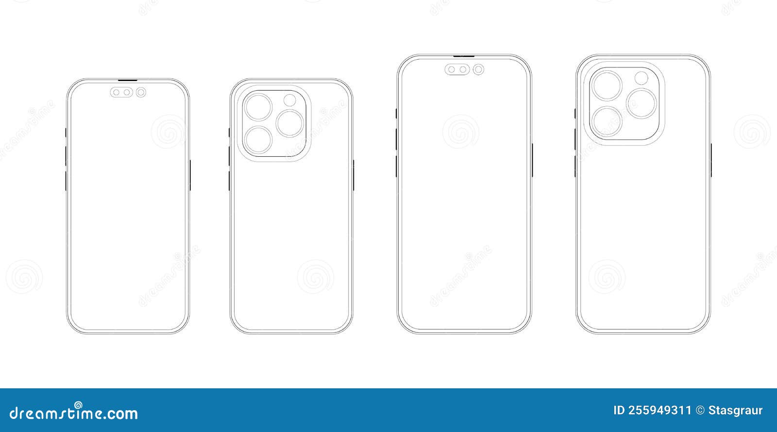 The Schematic Shows the Phone Stock Illustration - Illustration of ...